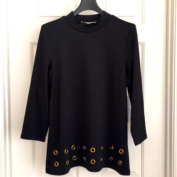 Kasper | Tops | Kasper Womens Top S Black Long Sleeves New | Poshmark